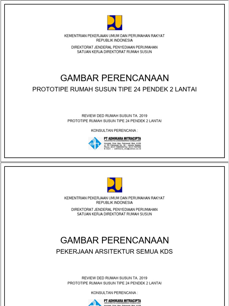 Prototipe Rumah Susun Tipe 24 2 Lantai | PDF