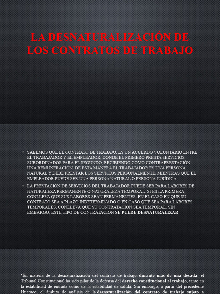 TRABAJO DE PYME PARA EL SABADO 08LA DESNATURALIZACIÓN DE LOS CONTRATOS DE TRABAJO | PDF