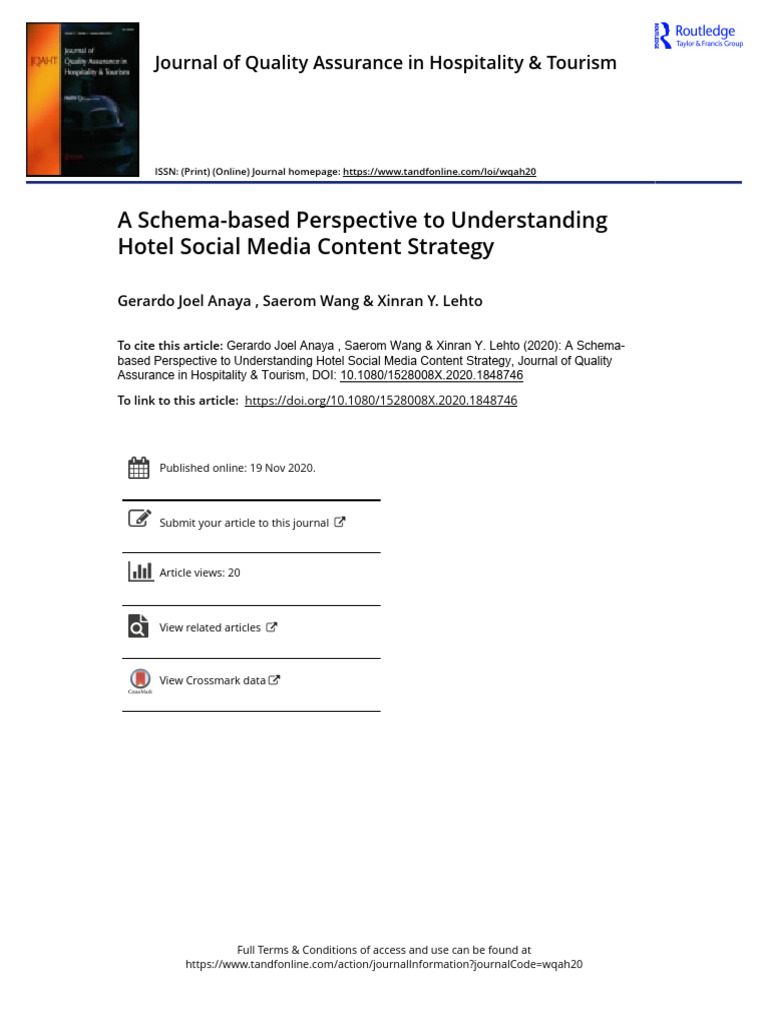 A Schema-Based Perspective To Understanding Hotel Social Media Content ...