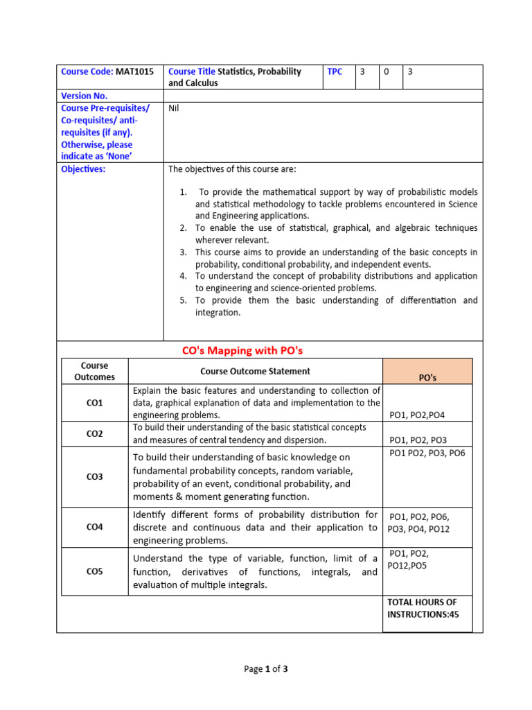 MAT1015 | Download Free PDF | Probability Distribution | Statistics