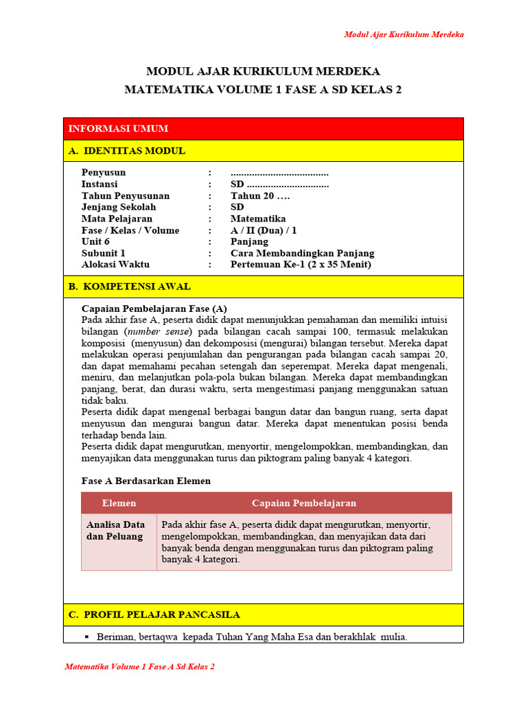Modul Ajar Perkalian Kelas 2 SD | PDF