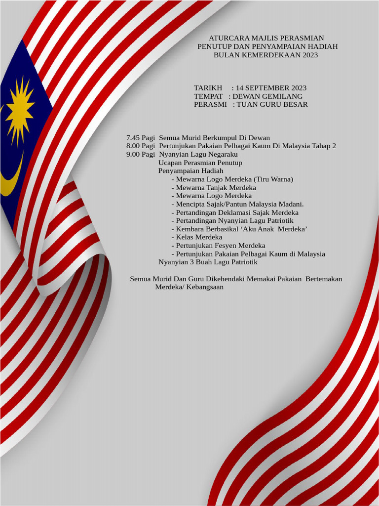 Aturcara Merdeka 2023 | PDF