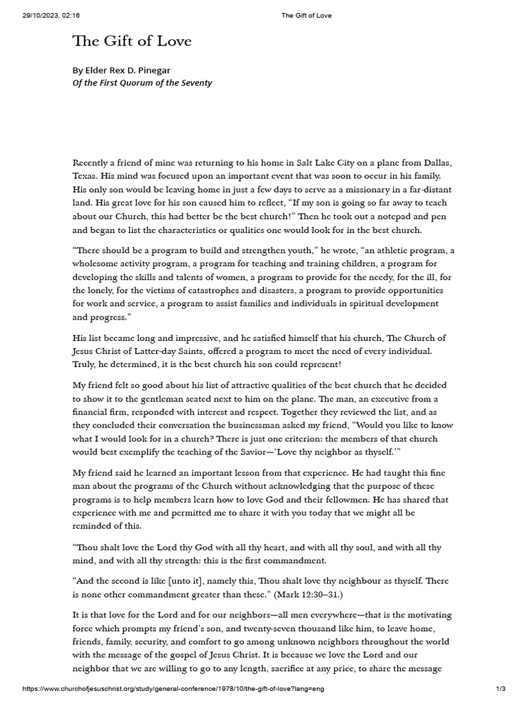 The Gift of Love | PDF | Love | Ten Commandments