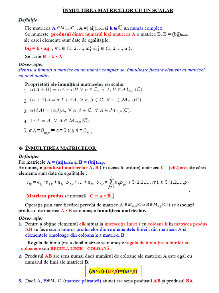 Inmultirea Matricelor | PDF