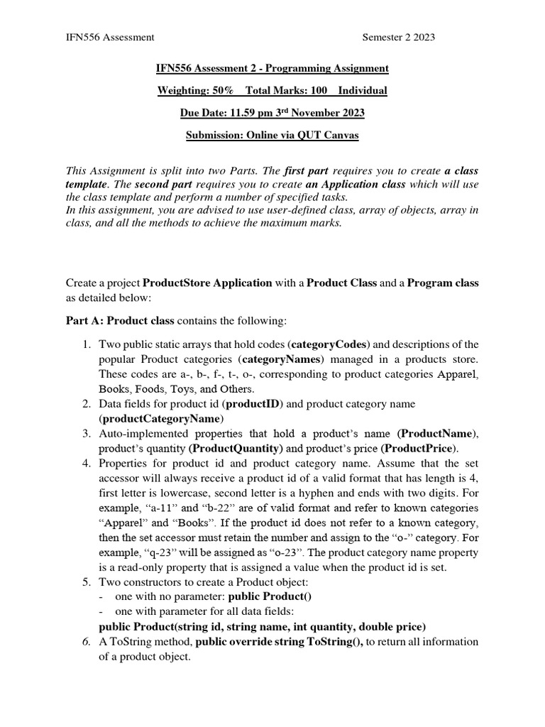 IFN556 2023 Sem2 Assessment2 | PDF | String (Computer Science) | Parameter (Computer Programming)