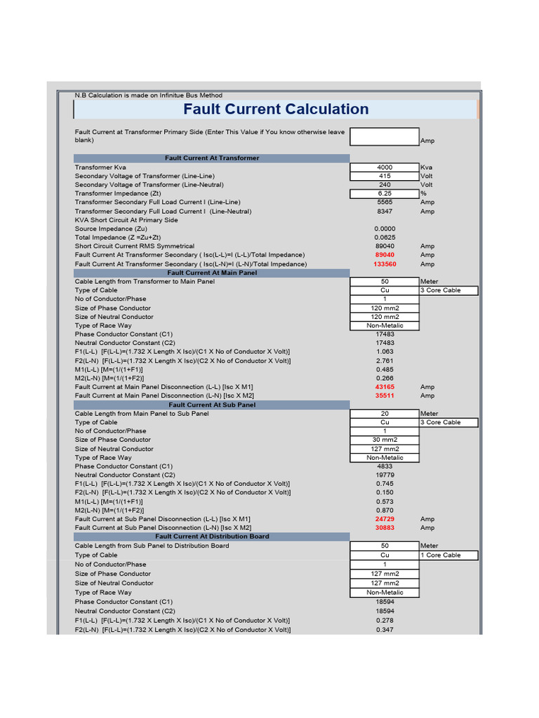 Fault Current Infinite Bus Method at TF | PDF