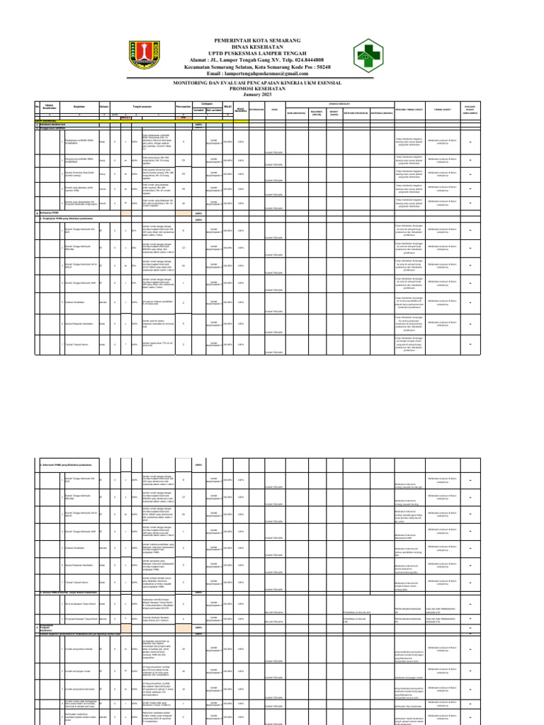 2.6.1.1. Analisis Pencapaian Target Indikator Kinerja Promkes | PDF