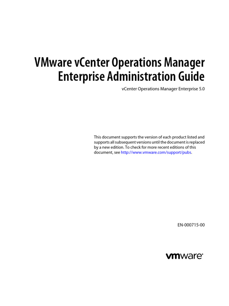 Vmware Vcenter Operations Manager Enterprise Administration Guide Pdf