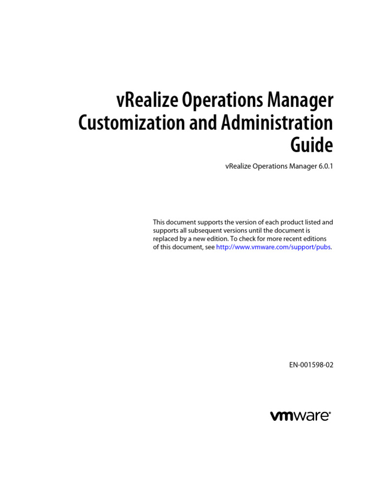 Vrealize Operations Manager Customization and Administration Guide | PDF | Computer Data Storage ...