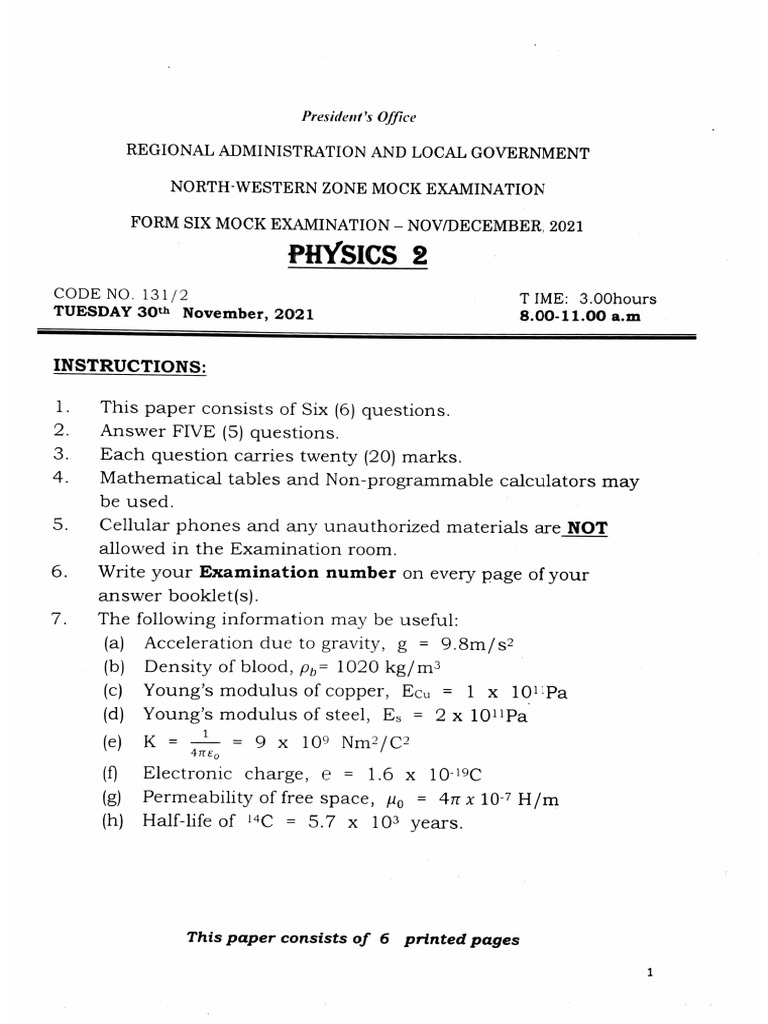 F6 Mock - Phy 2 | PDF | Capacitor | Magnetic Field