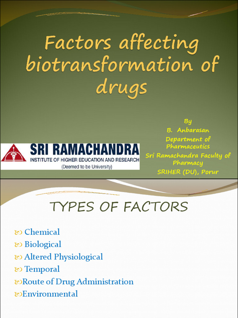 Factors Affecting Biotransformation of Drugs | PDF | Enzyme | Enzyme ...