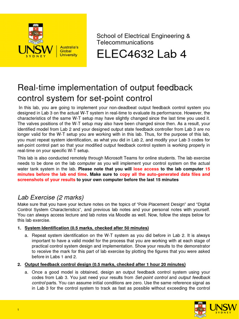 ELEC4632 Lab 4 Notes 2022 T3 | PDF