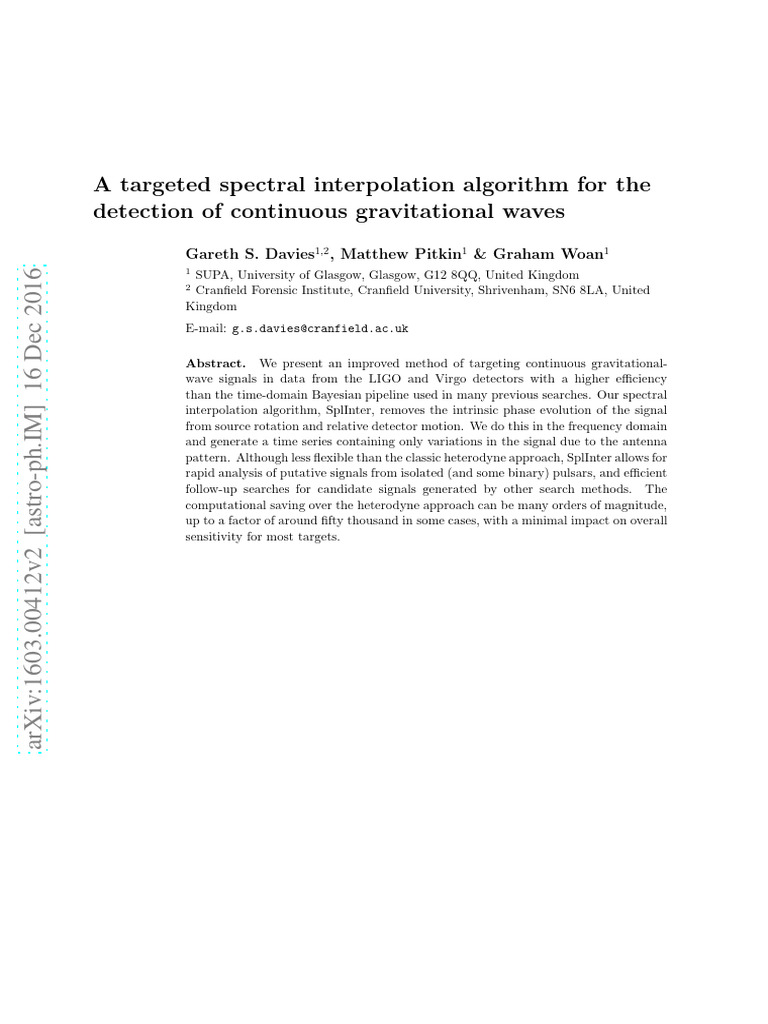1603 00412 A Targeted Spectral Interpolation Algorithm For The Detection Of Continuous