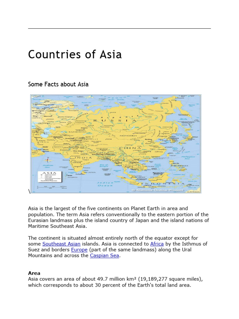 Countries of Asia | PDF