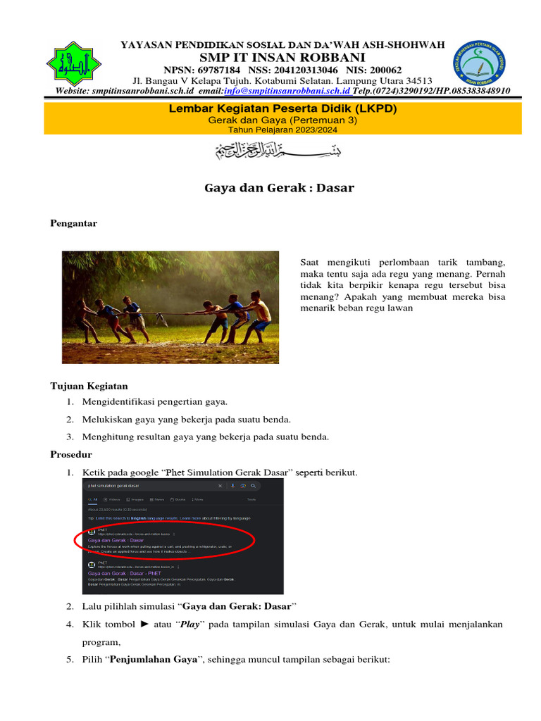 LKPD Gaya Newton | PDF