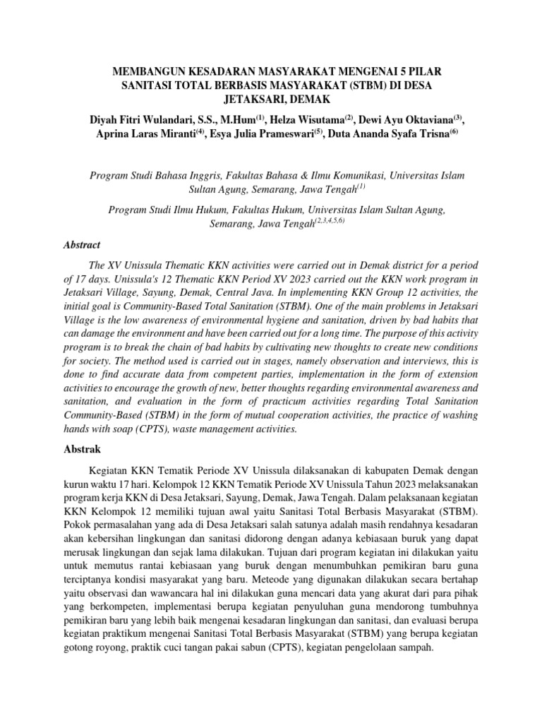 Artikel Ilmiah KKN Kelompok 12 FIX | PDF | Pengembangan Diri | Kesehatan Holistik