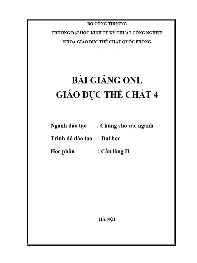 4.Bài Giảng GDTC 4 (Online) | PDF