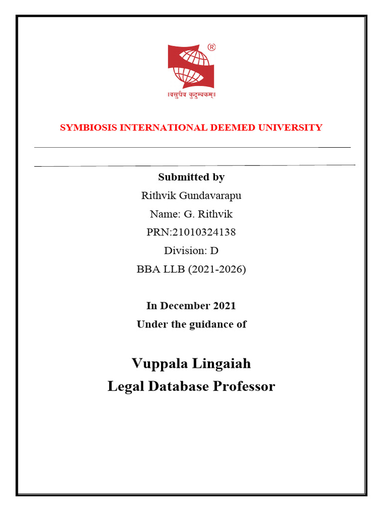 Legal Database Research Paper (2021-2026) | PDF | Databases | Lexis Nexis