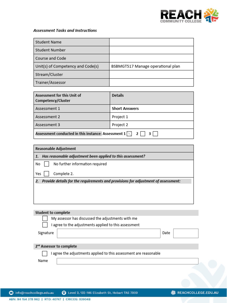 BSBMGT517 Assessment 1 - Short Answer | PDF | Risk Management | Risk