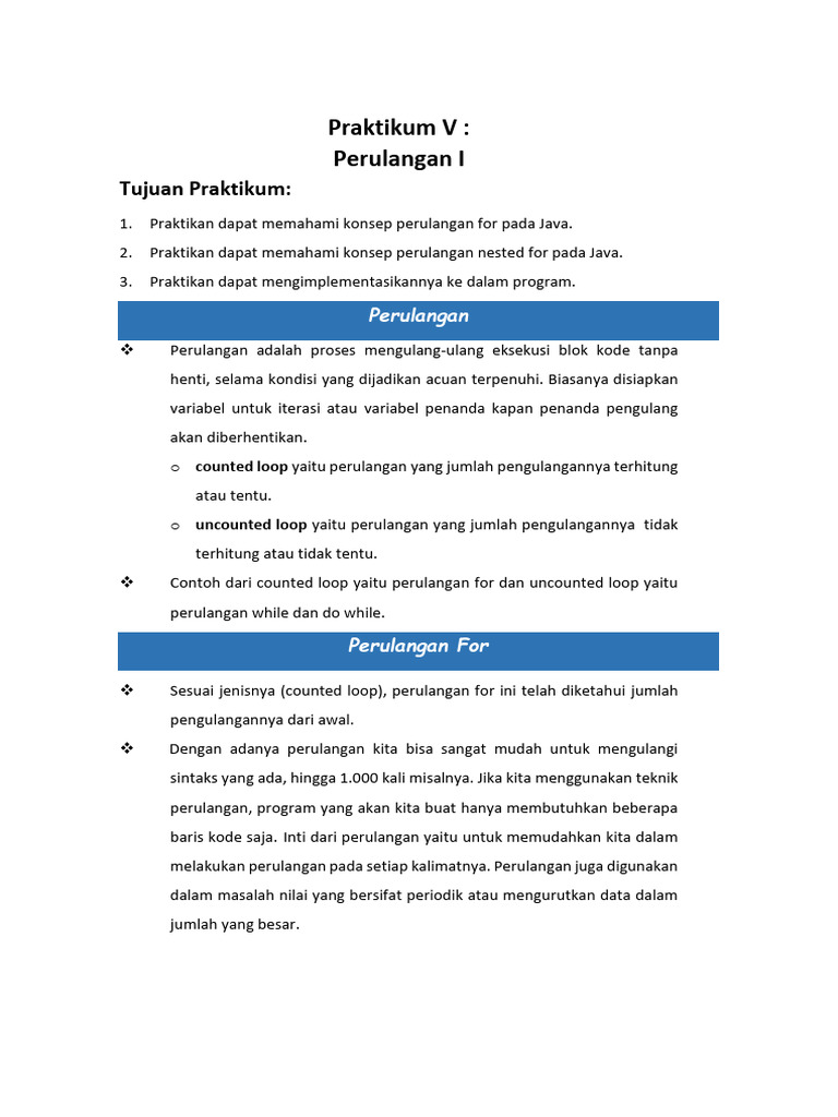 Modul Perulangan For | PDF