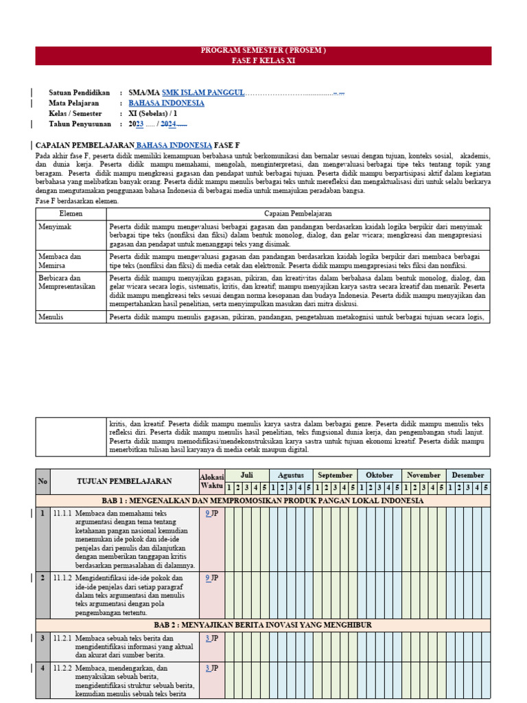 Prosem - Bina 11 | PDF