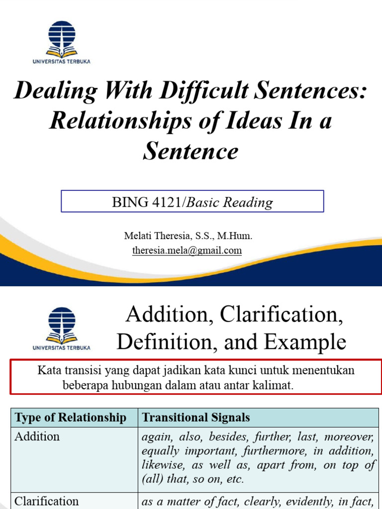 Dealing With Difficult Sentences | PDF