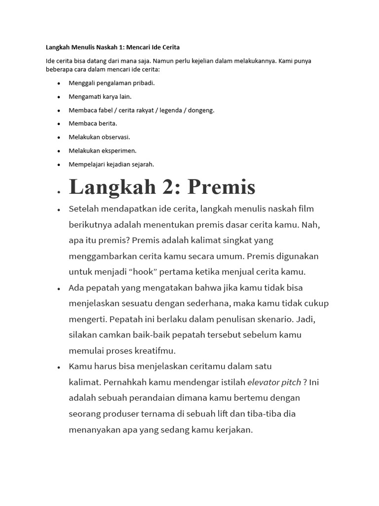 MATERI TEATER Langkah Menulis Naskah 1 | PDF | Fiksi Umum
