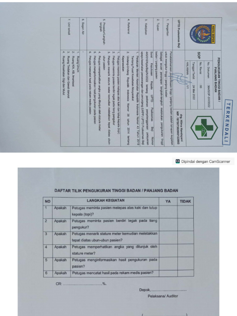 Sop Pengukuran TB PB | PDF