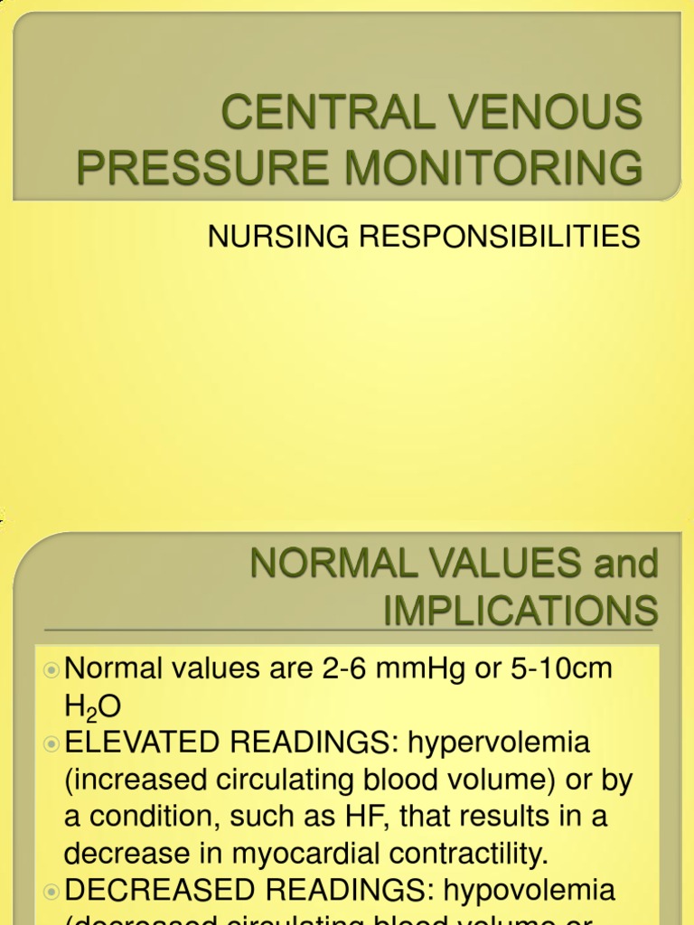 Central Venous Pressure Monitoring | PDF | Intravenous Therapy ...