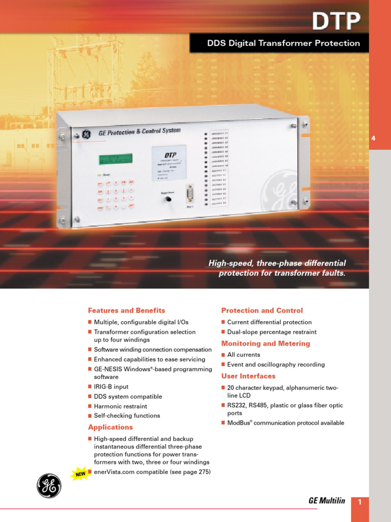 DTP Transformer Relay (GE) | PDF