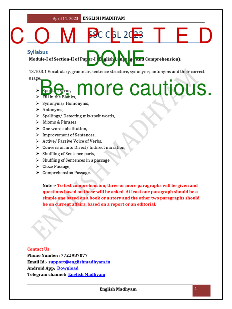 SSC CGL Mains Mock - 04c | PDF