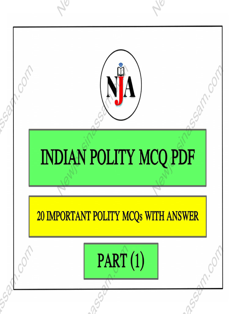 Indian Polity MCQ PDF 1 | PDF