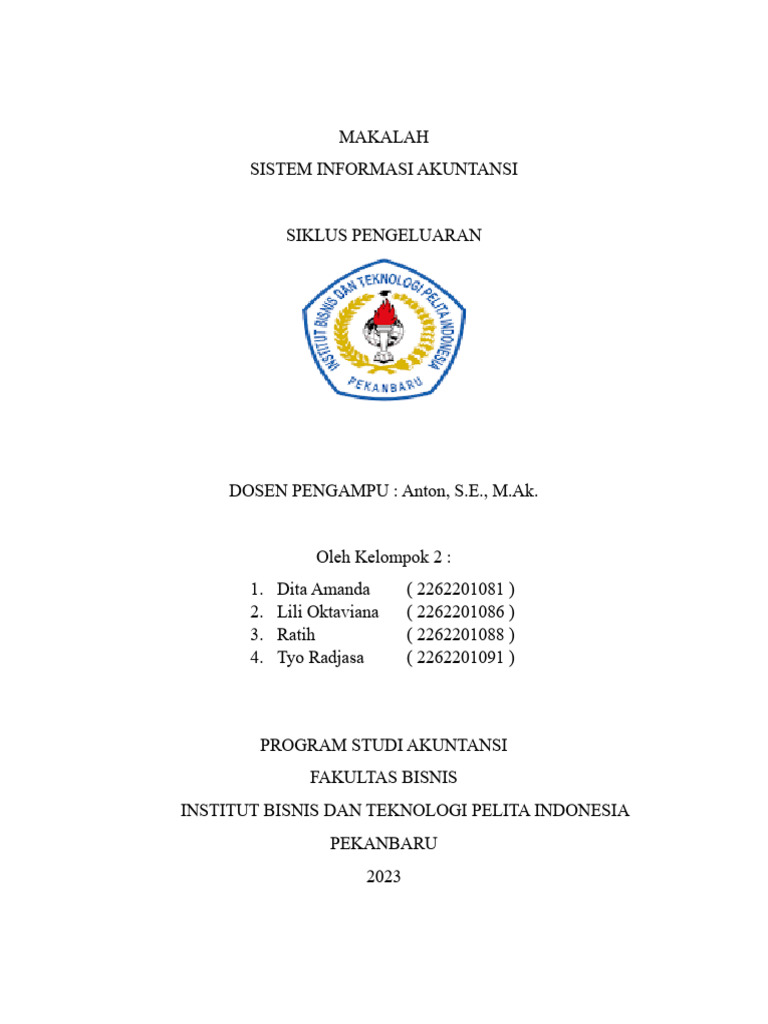 MAKALAH SIA Kel 4 Siklus Pengeluaran-2 | PDF