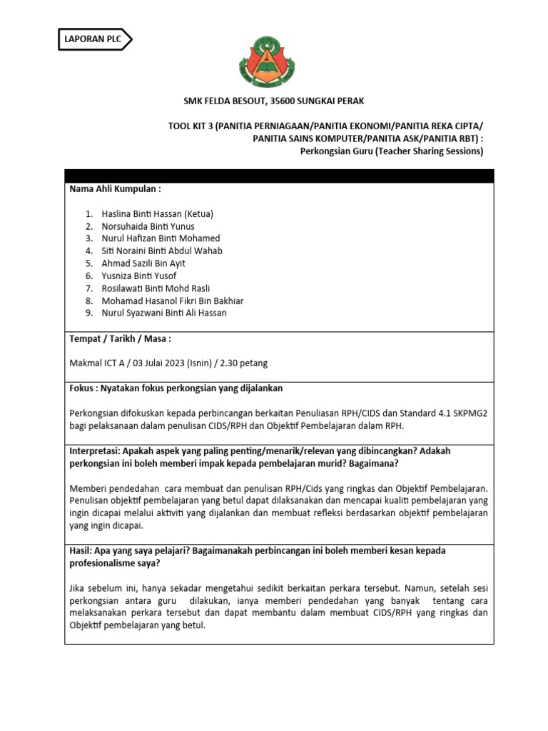 PLC Cids RPH & STD 4.1 SKPMG2 2023 | PDF