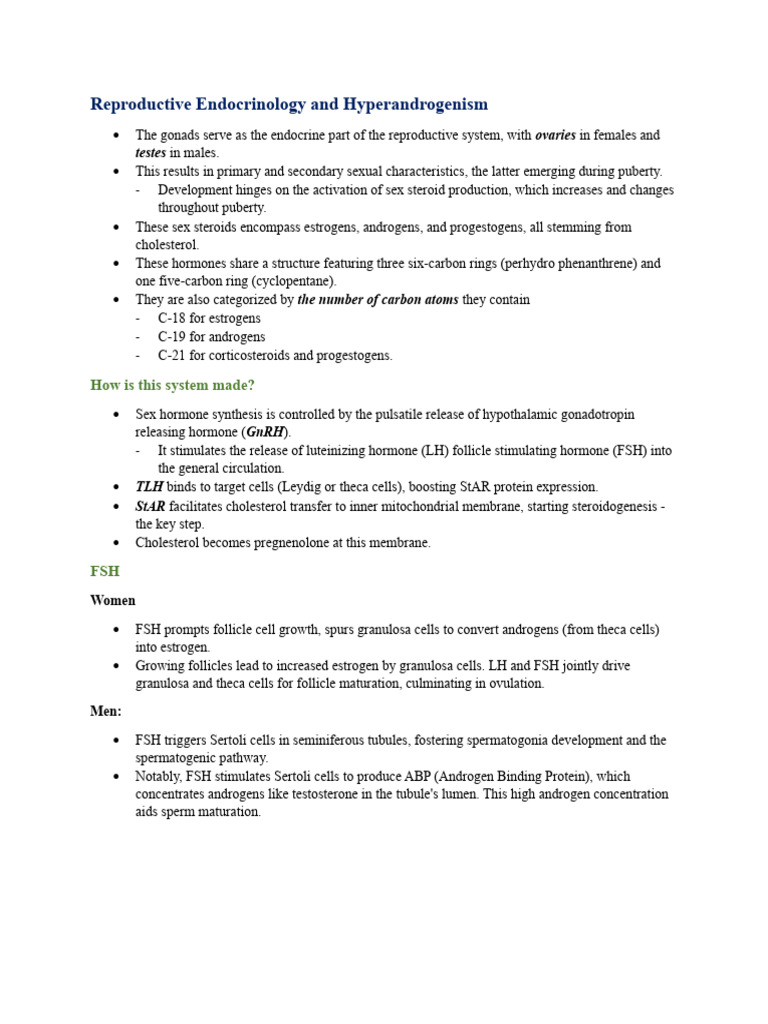 Reproductive Endocrinology Overview | PDF | Luteinizing Hormone ...