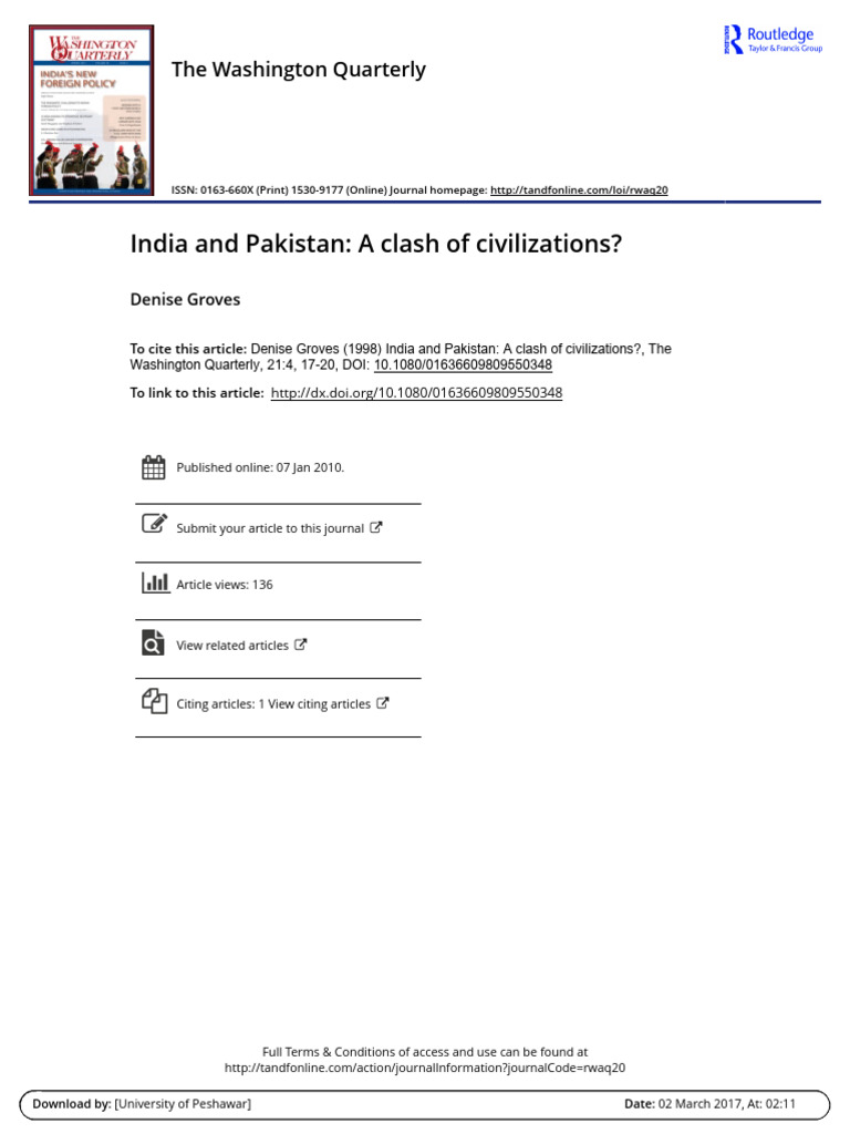 India and Pakistan A Clash of Civilizations | PDF | Democracy ...
