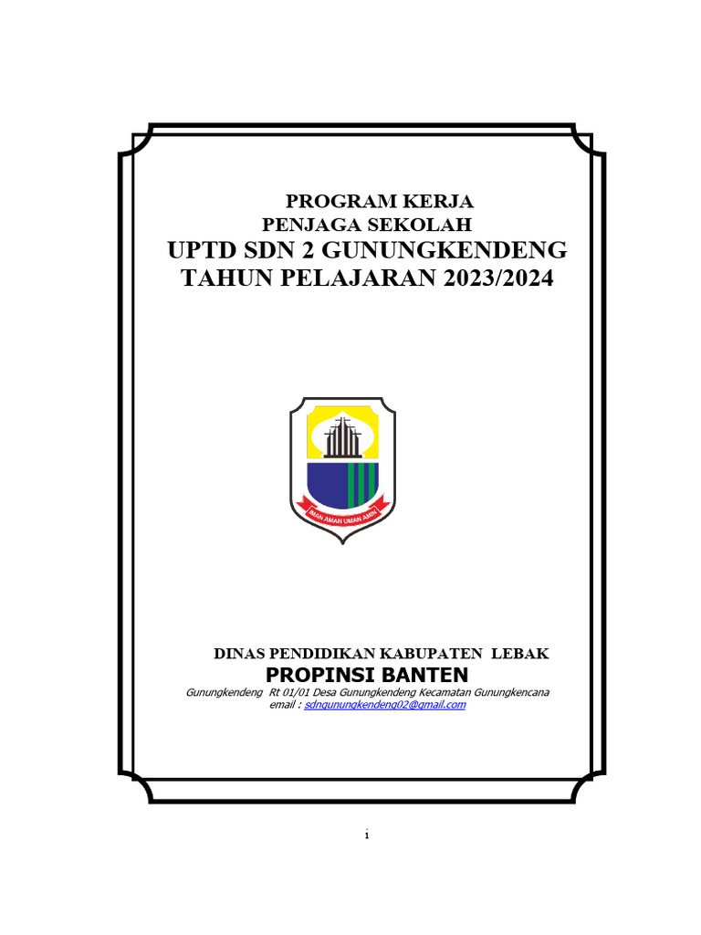 Program Kerja Penjaga Sekolah UPTD SDN 3 TGM | PDF Program Kerja Penjaga Sekolah UPTD SDN 3 TGM | PDF