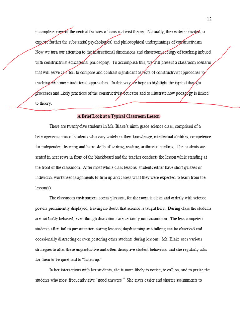 Constructivist Classroom Case Study | PDF | Constructivism (Philosophy Of Education) | Learning
