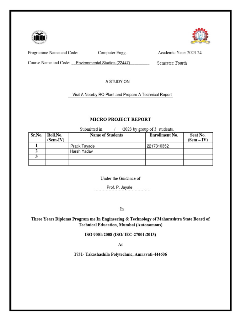 Micro Project ES | PDF