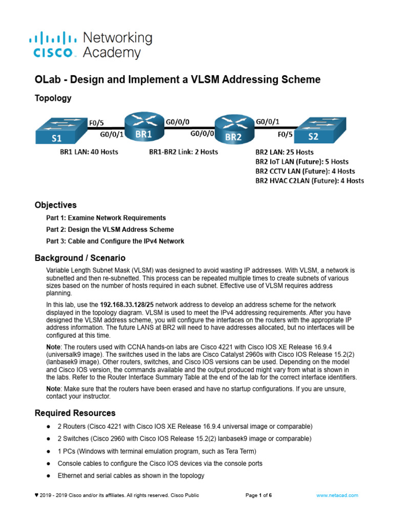 Borre - 11.10.2 Lab - Design and Implement A VLSM Addressing Scheme | PDF | Home & Garden ...