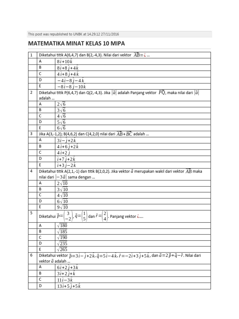 Soal Pat Matematika Lintas Minat Kelas X | PDF