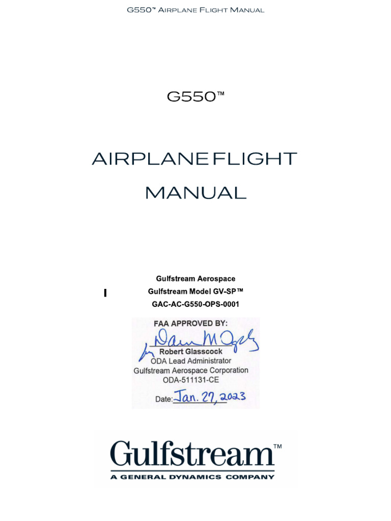 G 550 Flight Manual Rev 44 (1) - Repaired | PDF