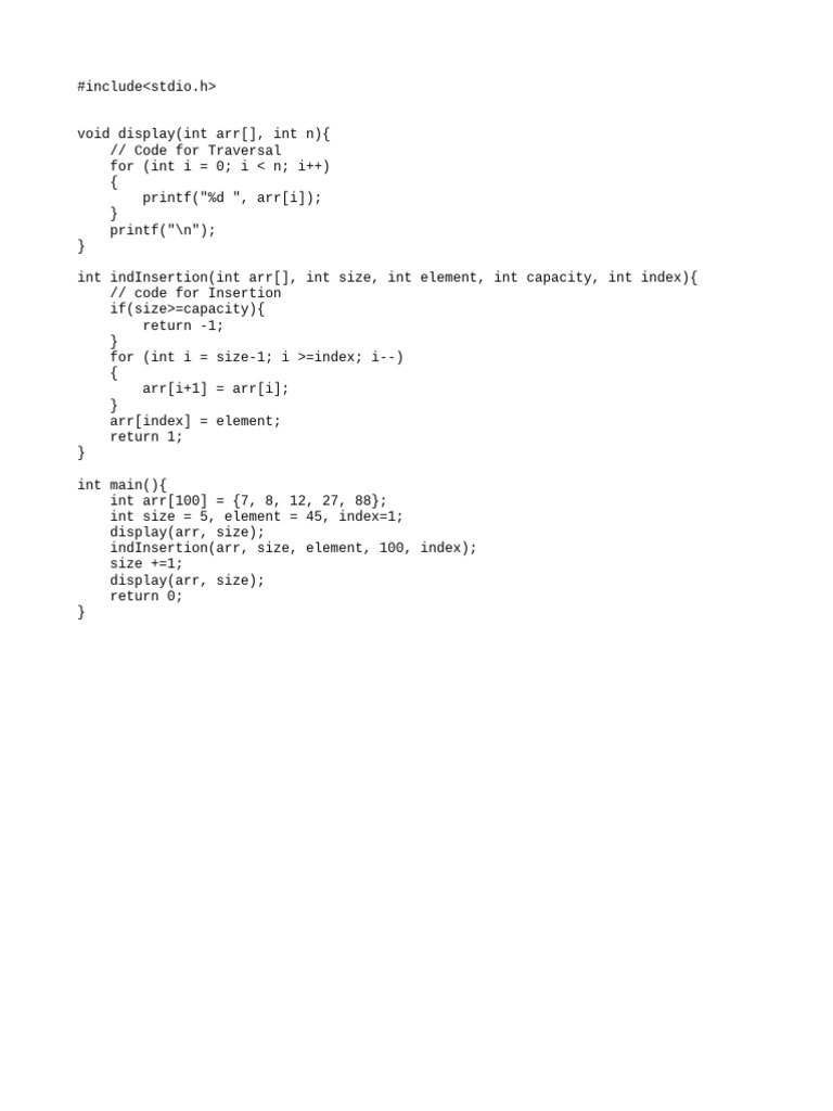 Insertion of Array | PDF