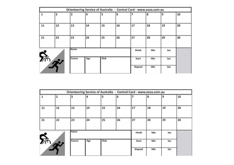 Orienteering Control Card | PDF