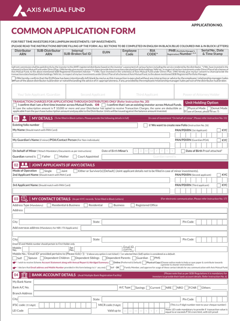 Mutual Fund Application Guide | PDF | Cheque | Mutual Funds