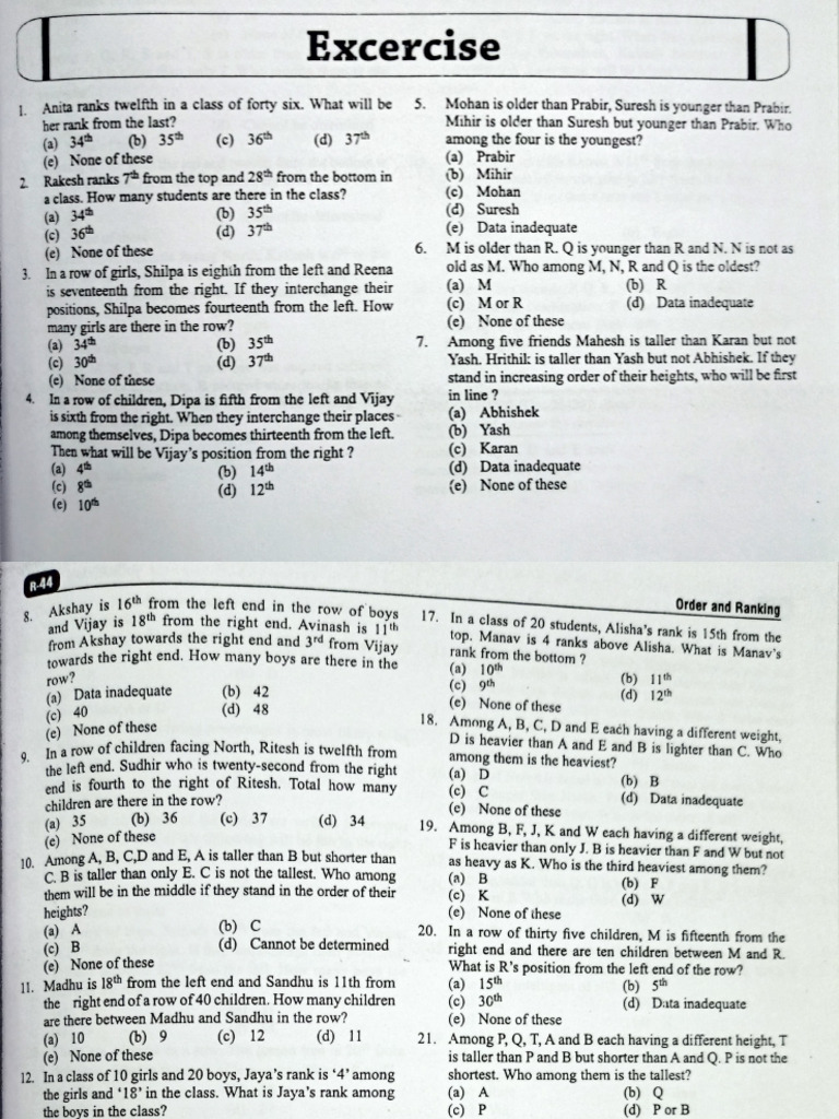 Order and Ranking | PDF