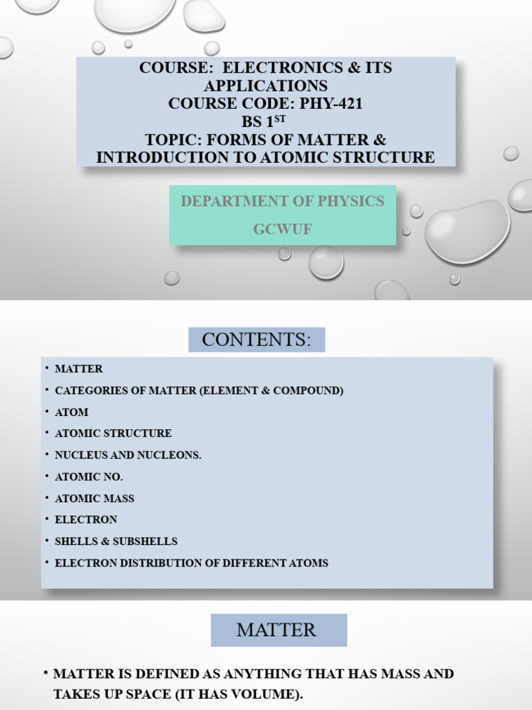 Lecture3 Electronics and Its Applications | PDF | Electron Configuration | Atoms