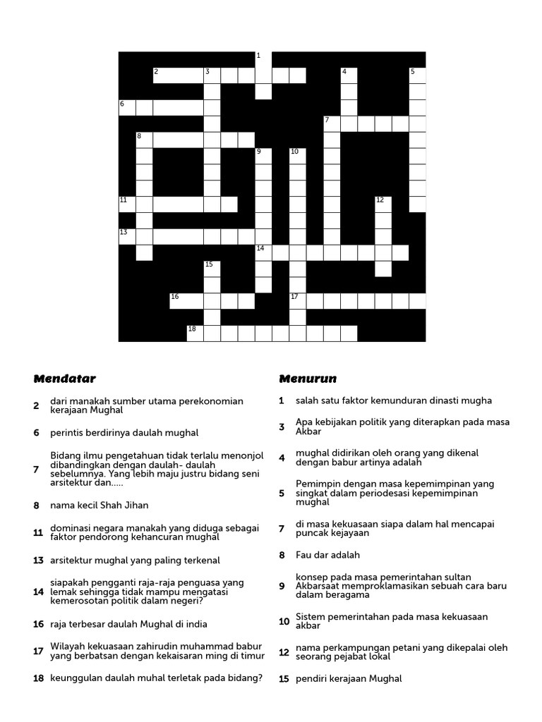 Mendatar Menurun | PDF