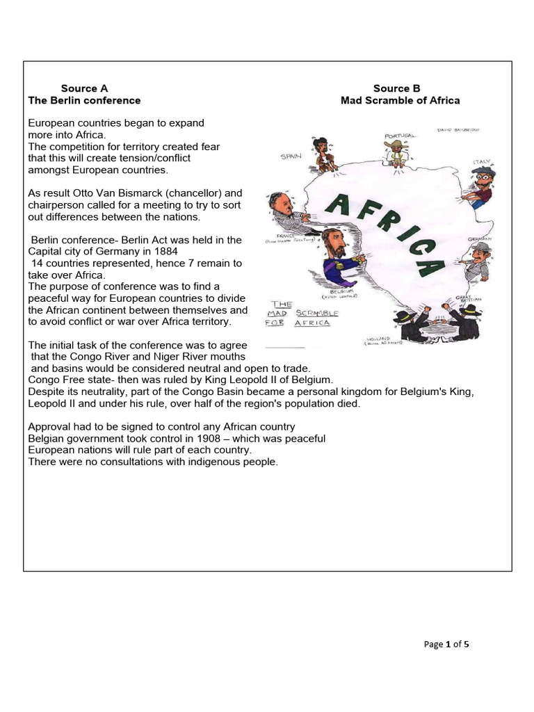 Test 1 - Term 3 (Scramble For Africa) | PDF