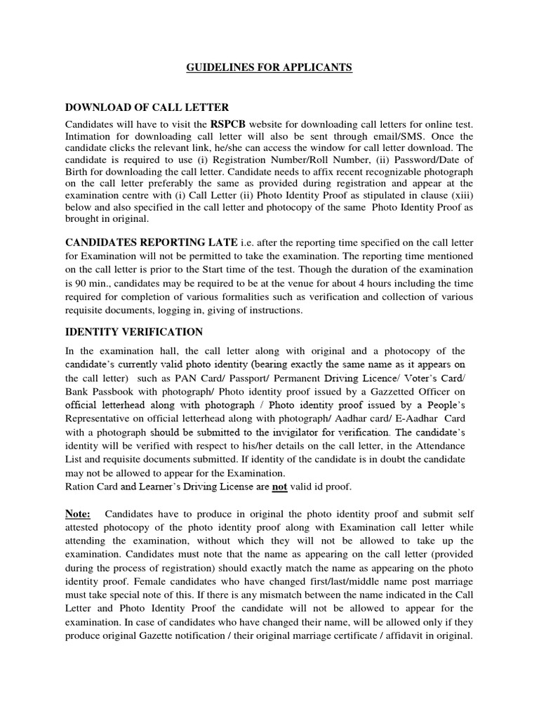 Guidelines For Applicants | PDF | Image Scanner | Pixel